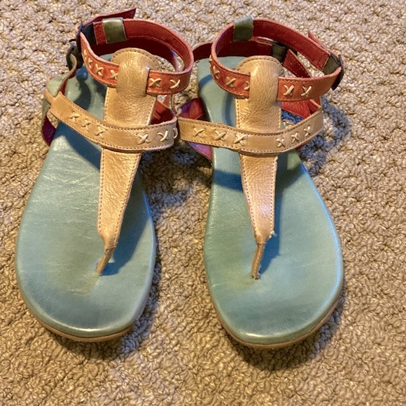 BED|STU | Shoes | Bedstu Leather Sandals Size 8 Tan Turquoise Orange ...